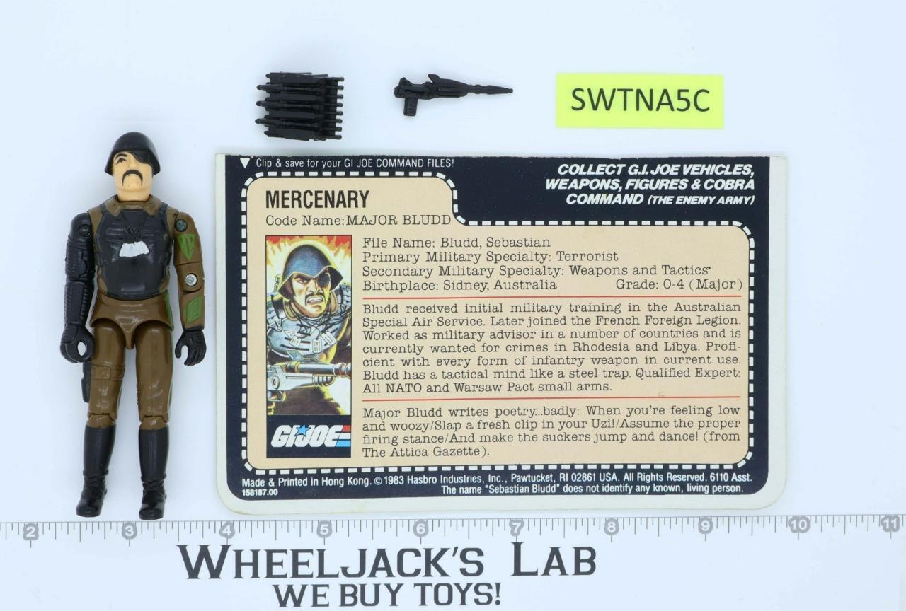 Major Bludd V1 100% Complete 1983 G.I. Joe Hasbro Vintage Action Figure ...
