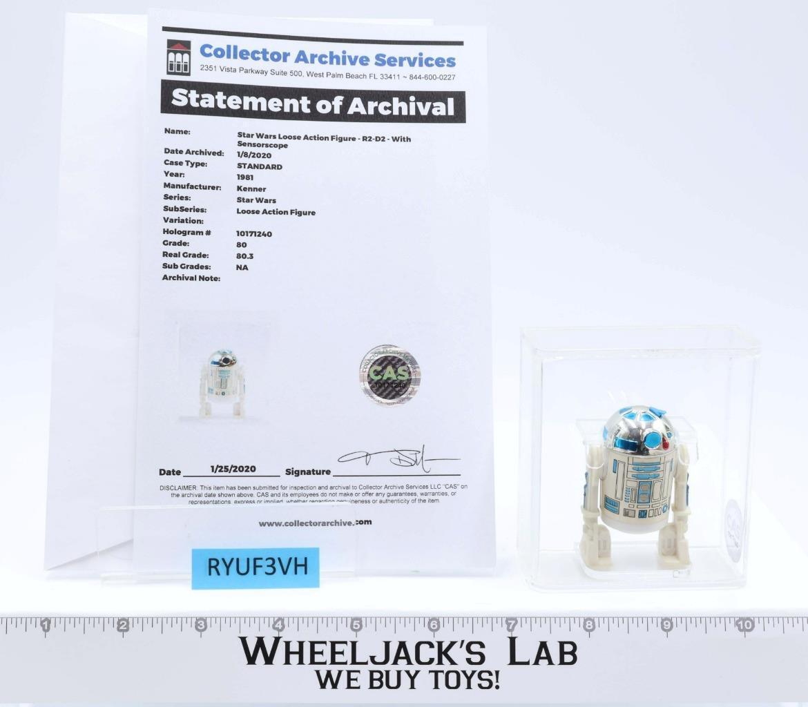 R2-D2 W/ Sensorscope Hong Kong CAS GRADED 80 Star Wars 1977 Kenner ...