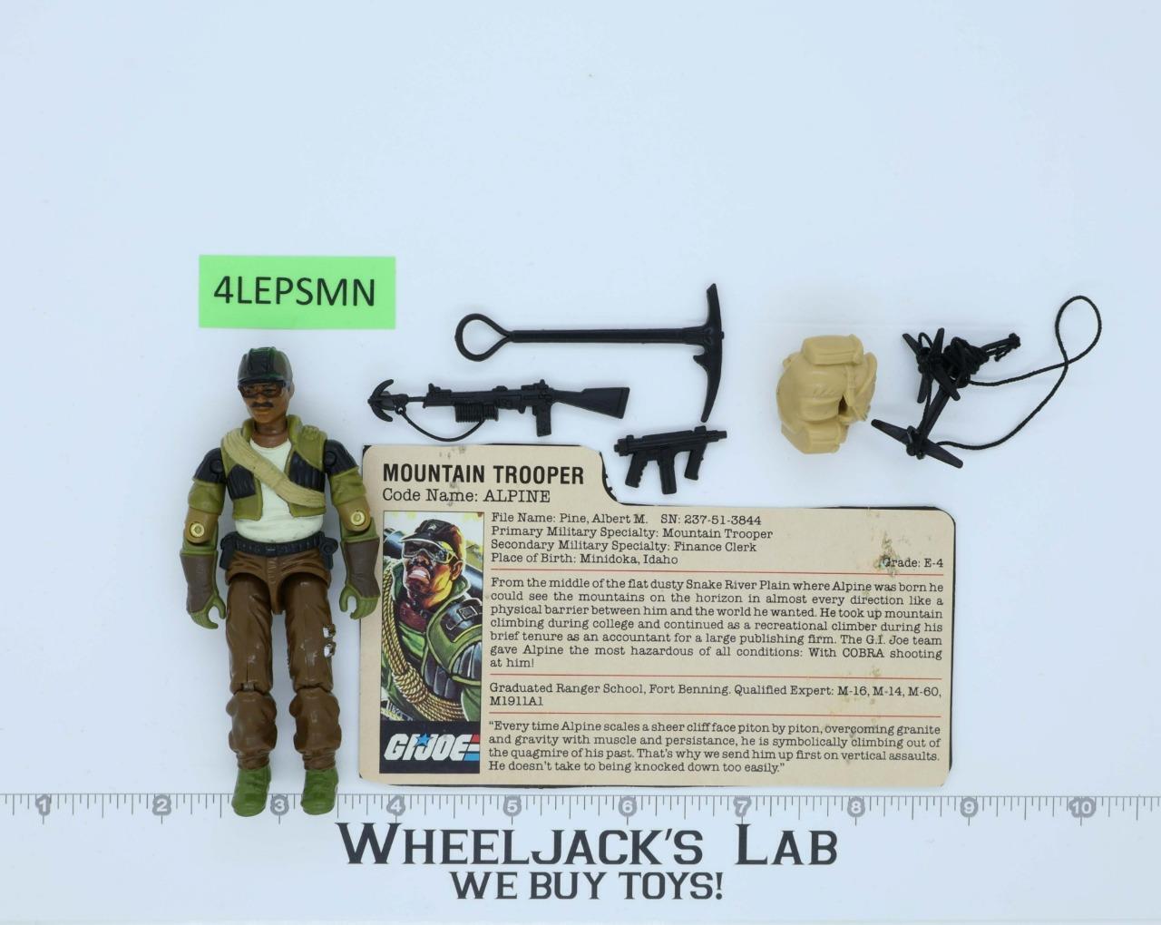 Alpine V1 100% Complete G.I. Joe 1985 Hasbro Vintage Action Figure ...