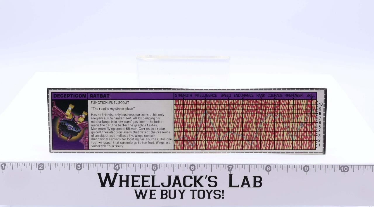 Ratbat Action Figure Robot Tech Spec 1986 Hasbro G1 Transformer ...