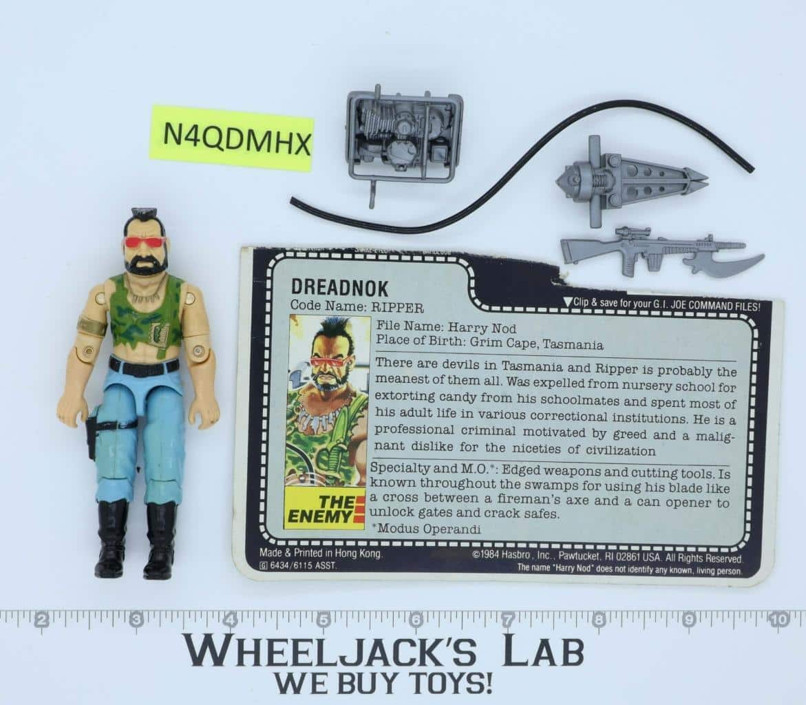 Ripper V1 100% Complete G.I. Joe 1985 Hasbro Vintage Action Figure ...