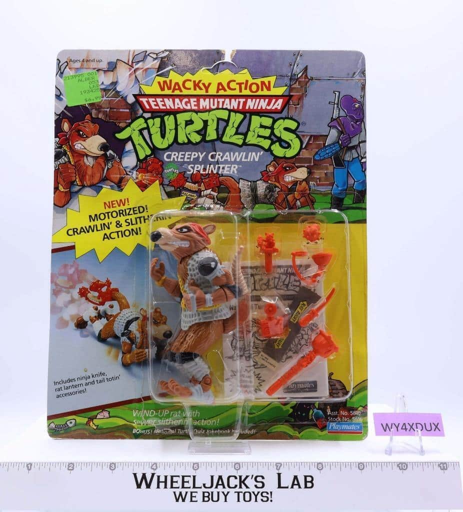 Creepy Crawlin' Splinter Wacky Action TMNT 1990 Playmates Figure NEW ...