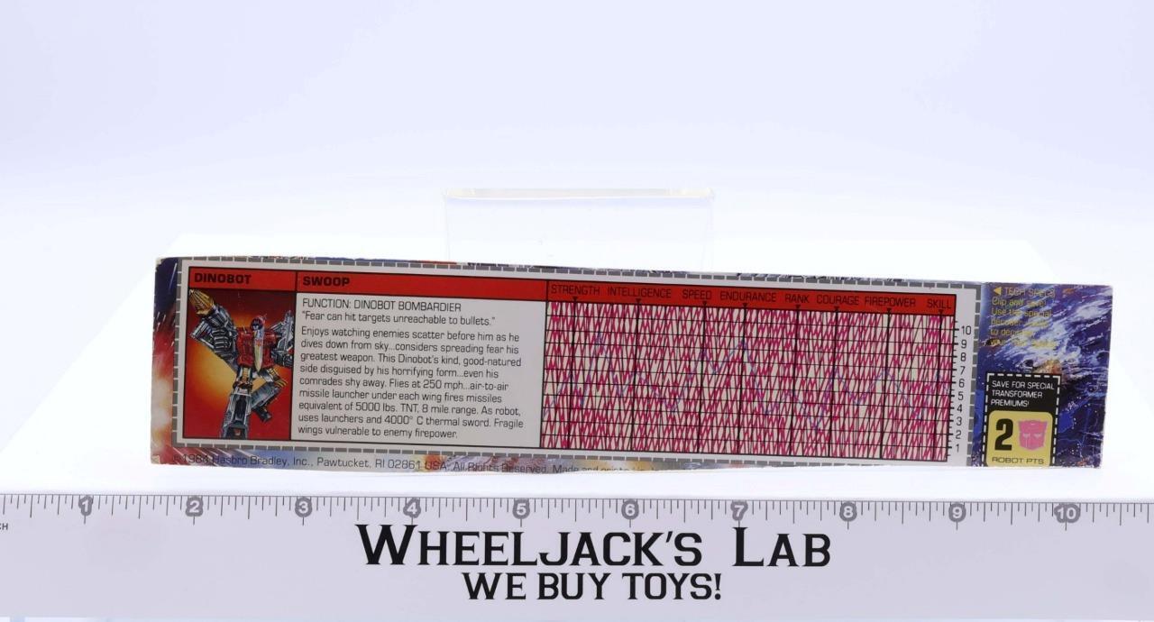 Swoop Action Figure Tech Spec 1985 Vintage Hasbro G1 Transformers ...