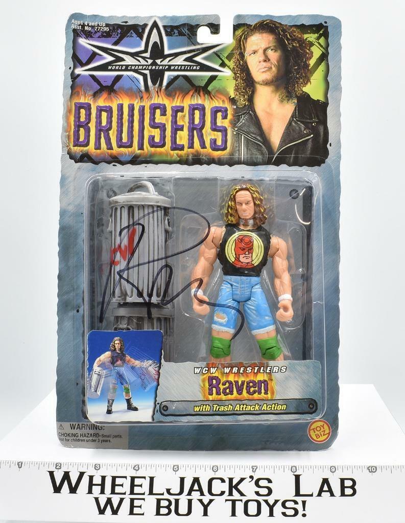 Raven AUTOGRAPHED Bruisers WCW Wrestlers MOSC 1999 ToyBiz Action Figure ...
