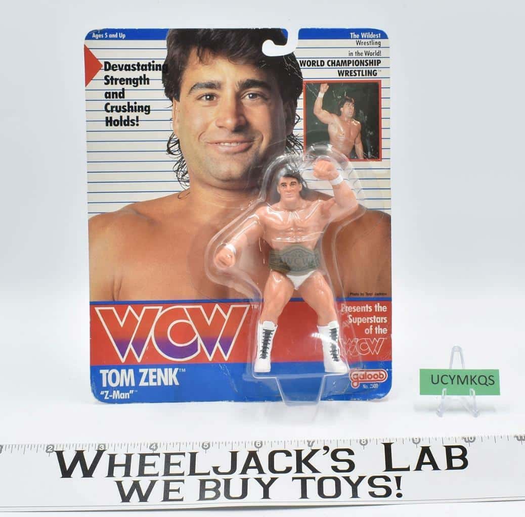 Tom Zenk Z-Man NEW MOSC WCW 1990 Galoob 5" Wrestling Action Figure - Wheeljack's Lab