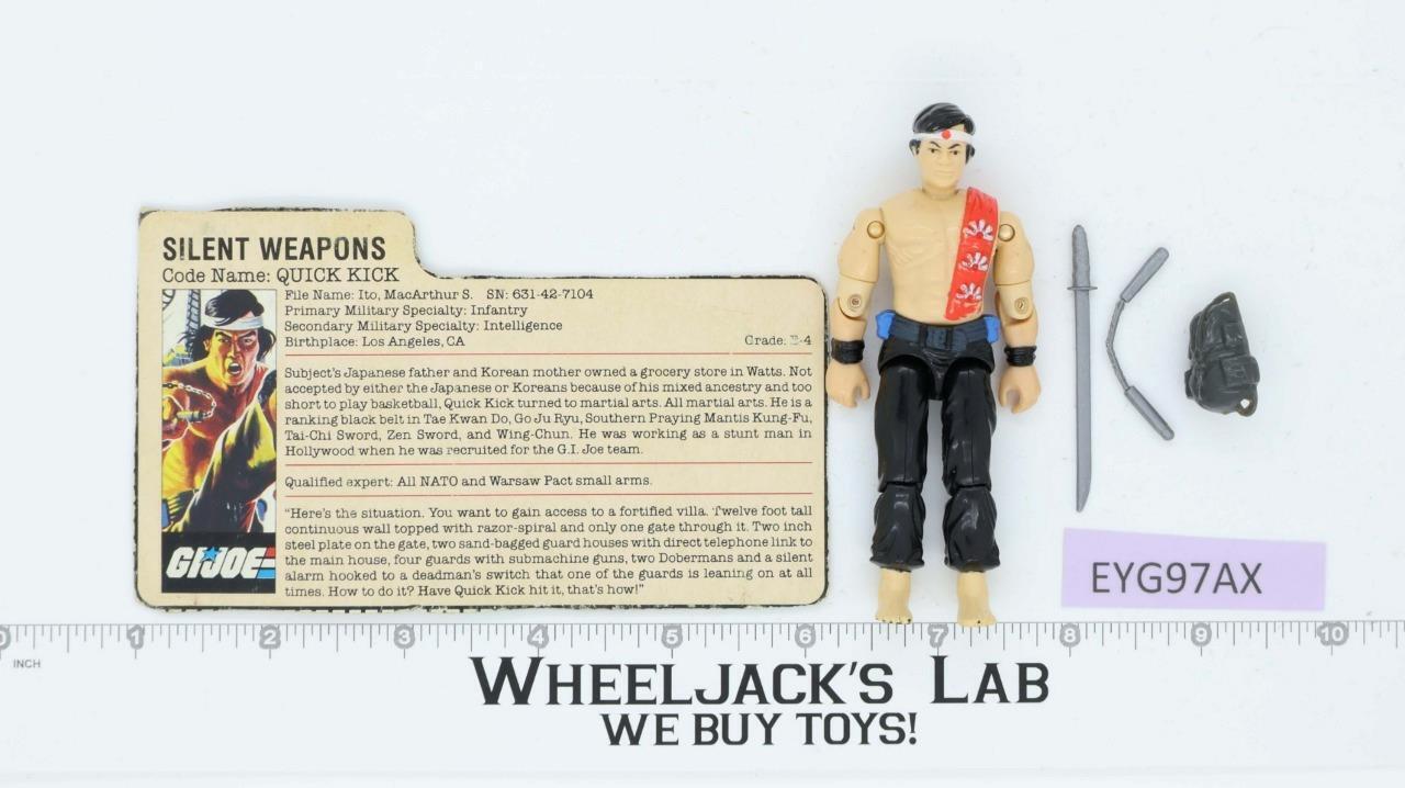 Quick Kick V1 100% Complete G.I. Joe 1985 Hasbro Vintage Action Figure ...