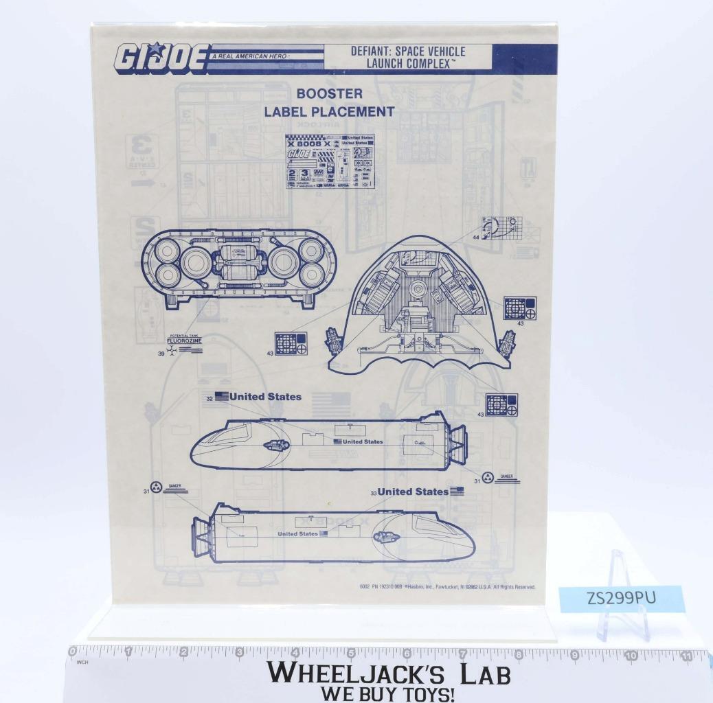 Defiant Space Vehicle Boost Label Placement Instructions Original GI ...