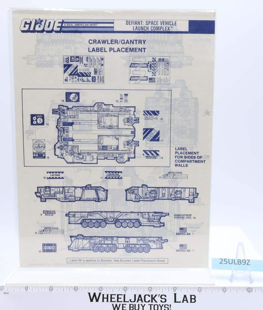 Crawler/Gantry Label Placement Blueprint/Instruction Original GI Joe ...