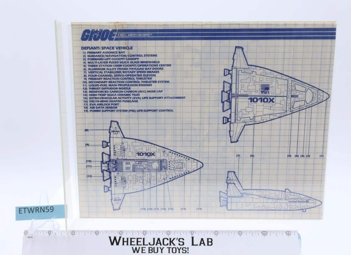 Defiant Space Vehicle Blueprint/Instruction Sheet #3 Original GI Joe ...