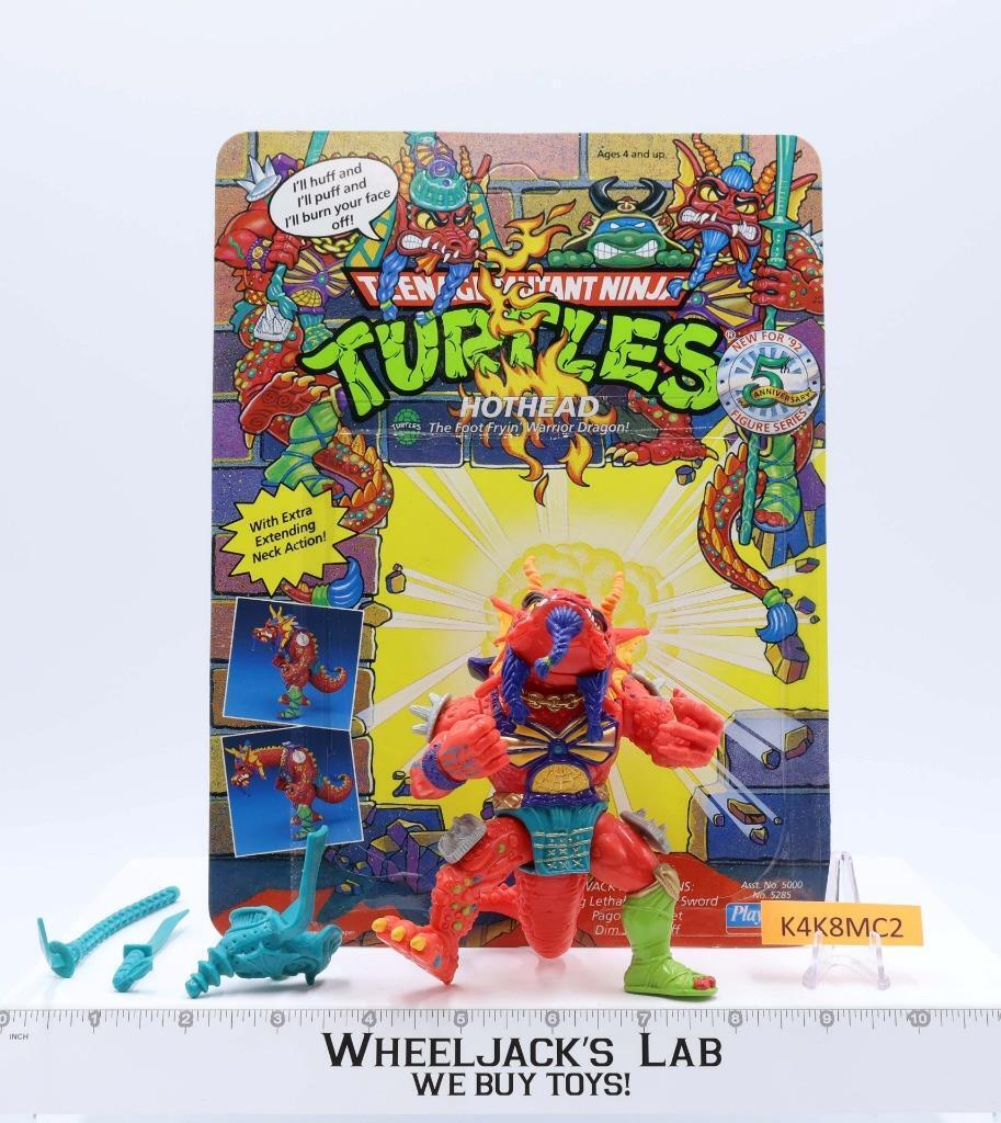 Hot Head 100% Complete W/Card TMNT 1992 Playmates Vintage Action Figure ...