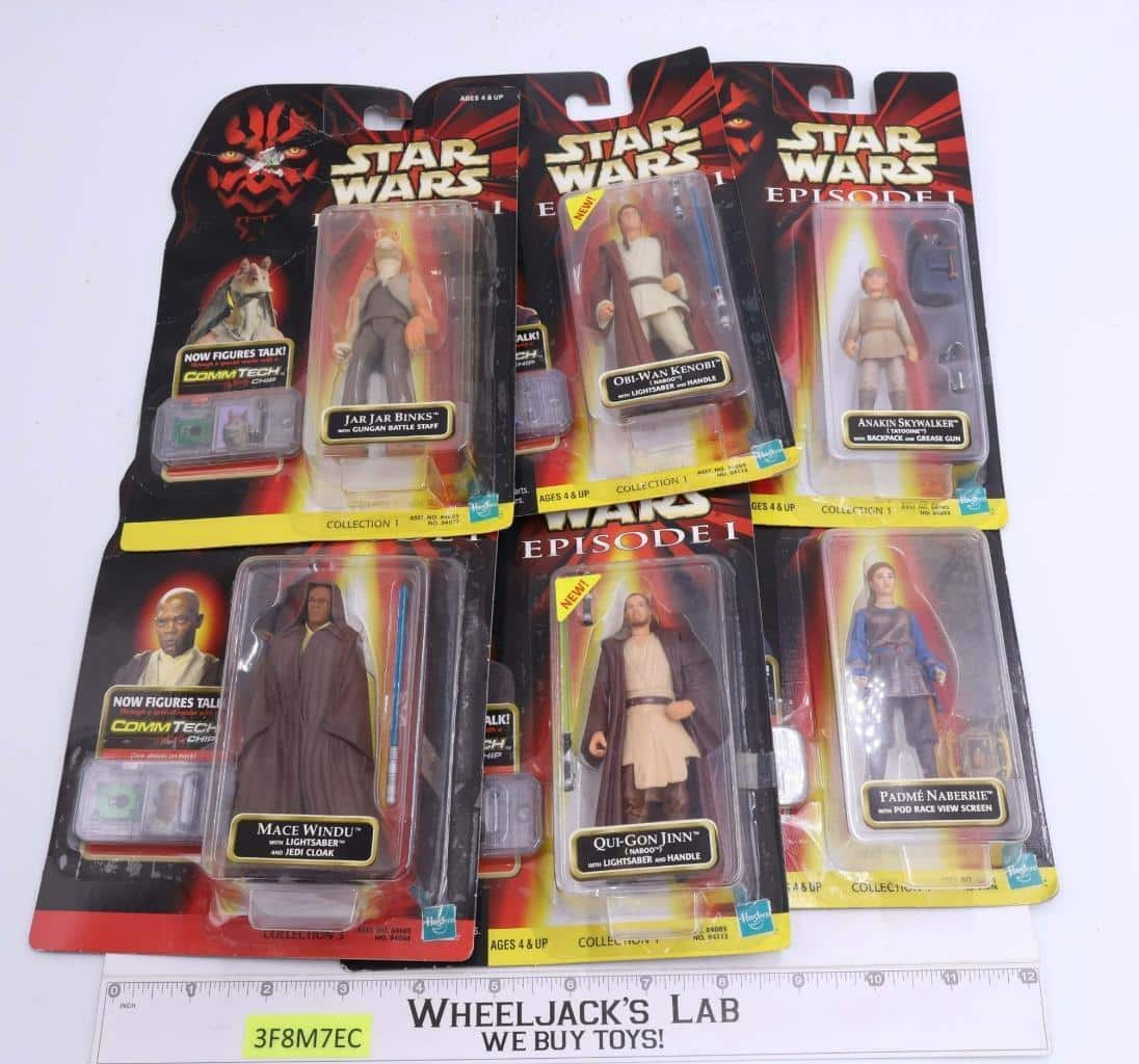 Lot of 6 Star Wars Episode 1 Action Figures NEW SEALED Jar Jar Padme ...