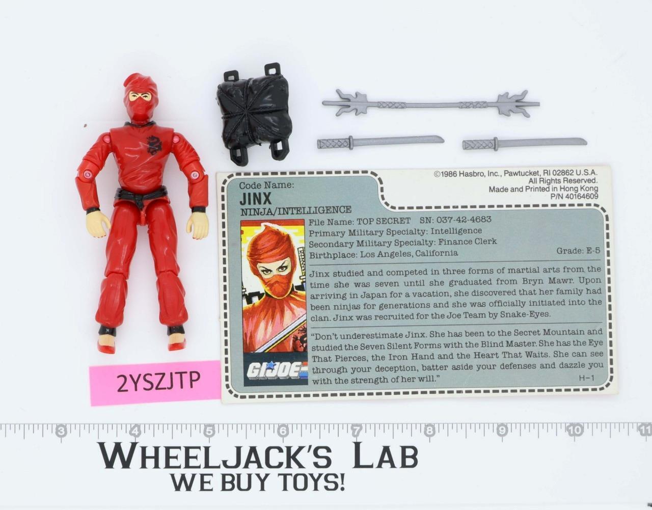 Jinx V1 RED BACK CARD 100% Complete 1987 G.I. Joe Hasbro Vintage Action ...