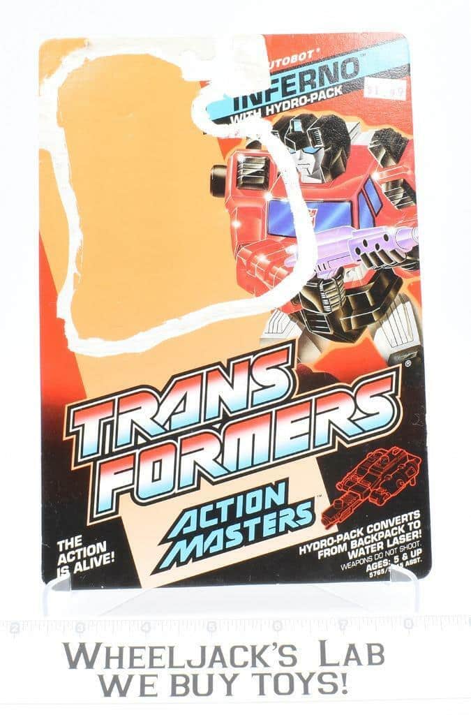 Inferno Action Masters Cardback Vintage Hasbro 1990 G1 Transformers ...