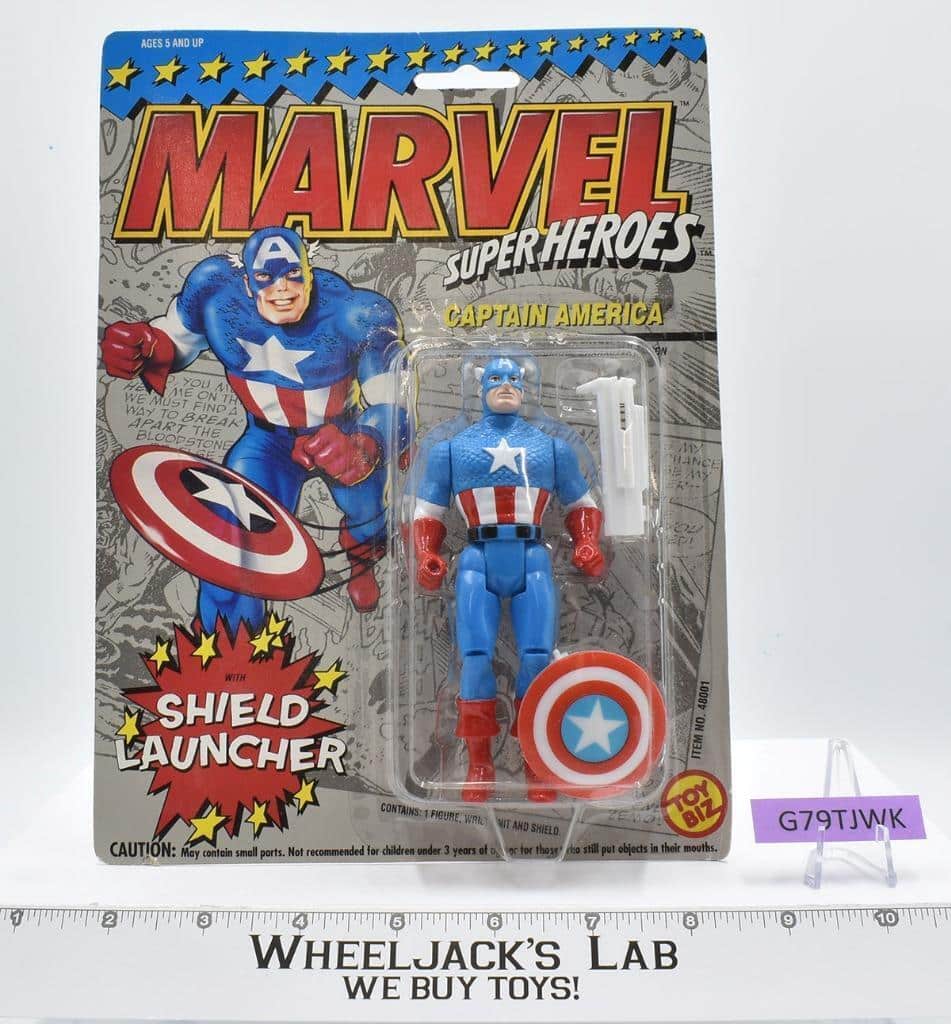 Captain America Shield Launcher Marvel Super Heroes MOSC 1990 Toybiz ...