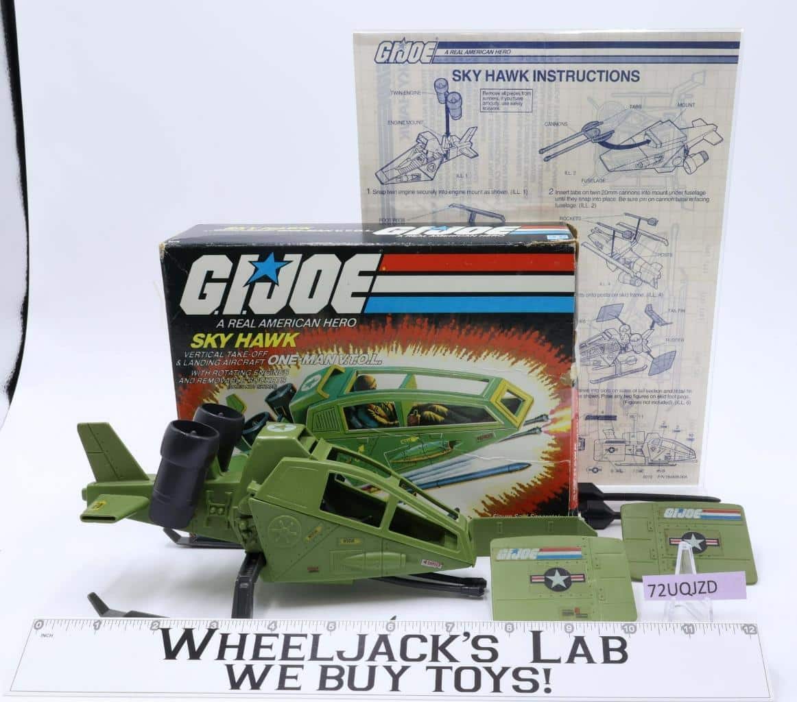 Sky Hawk 100% Complete W/Box GI Joe 1984 Hasbro Vintage Action Figure ...