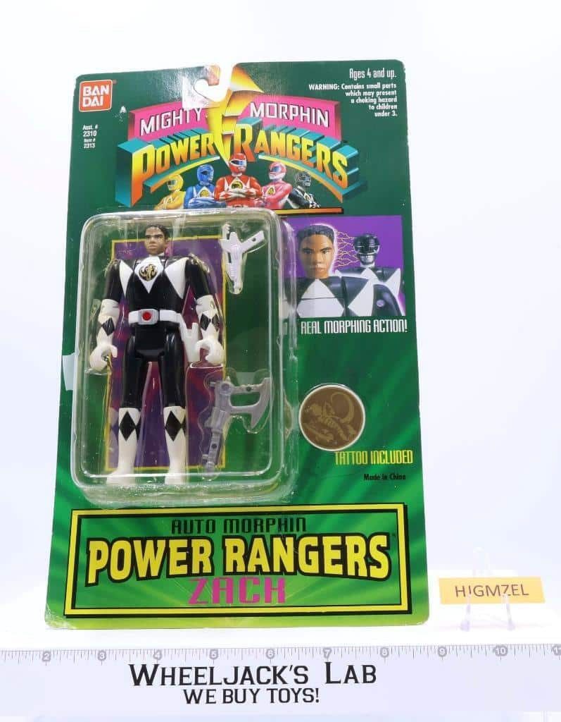 Auto Morphin Zach Black Ranger Mighty Morphin Power Rangers 1994 Bandai ...