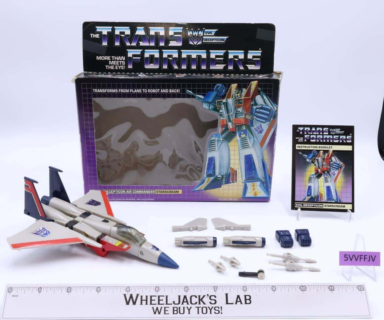 Starscream NICE FIGURE 100% Complete w Box 1985 G1 Transformers Hasbro ...