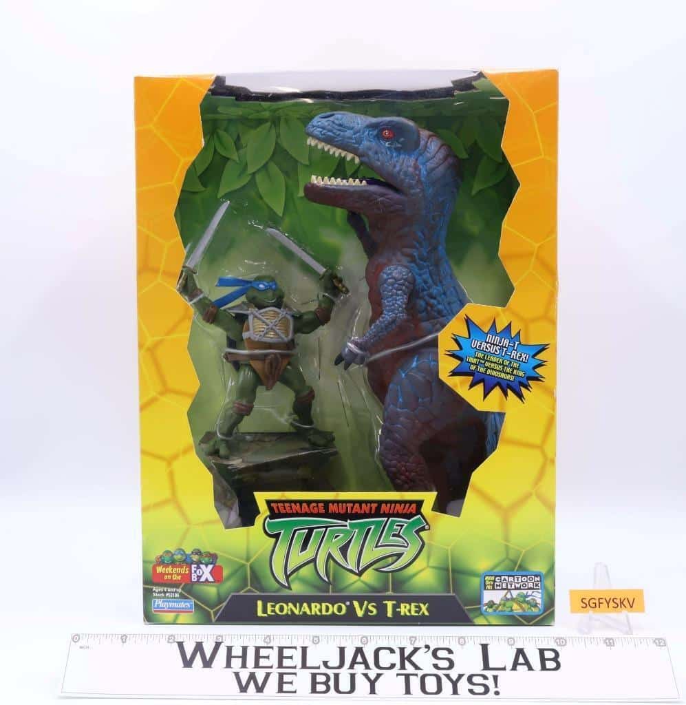 Leonardo vs T-Rex 12" Teenage Mutant Ninja Turtles Playmates NEW MISB ...
