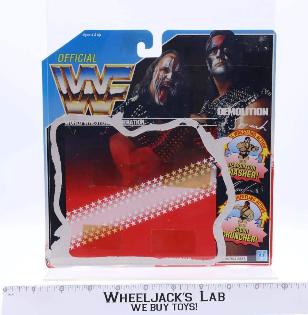 Demolition Crush and Smash WWF Cardback 1990 Hasbro Vintage Action ...