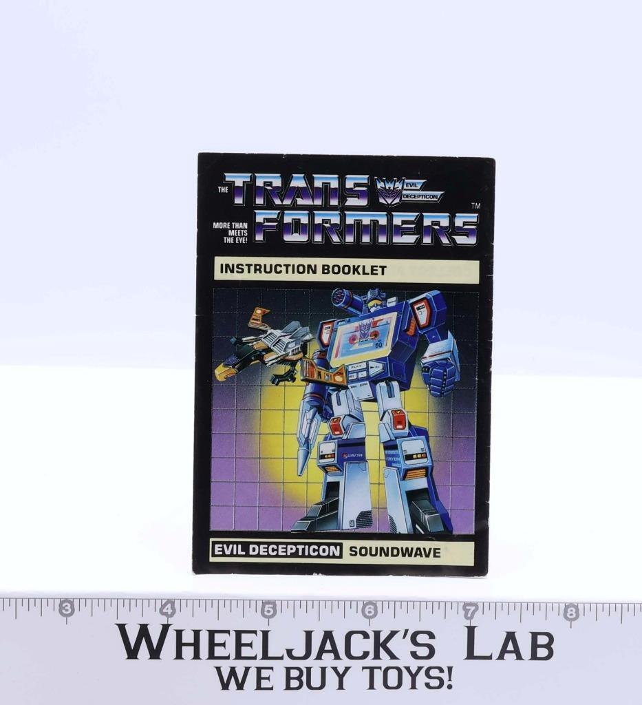 Soundwave Instructions Manual Booklet 1984 Hasbro G1 Transformers ...