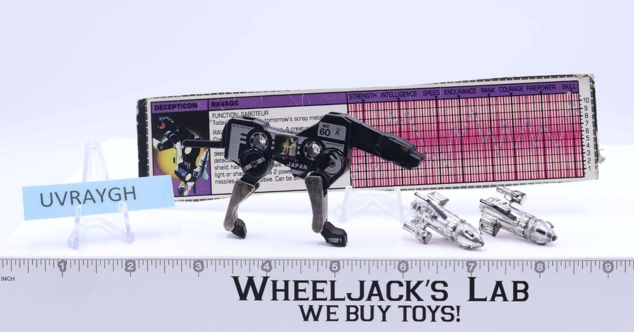 Ravage Cassette 100% Complete W/Tech. Hasbro 1984 G1 Transformers ...