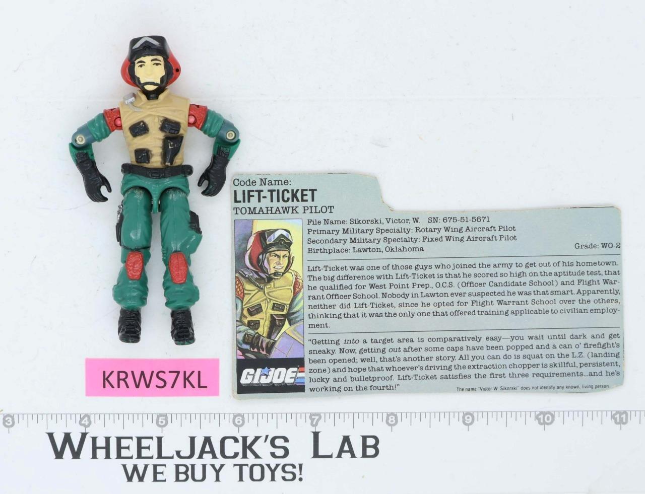 Lift-Ticket V1 G.I. Joe 1986 Hasbro Vintage Action Figure - Wheeljack's Lab