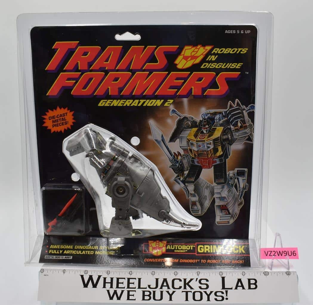 Grimlock Silver Dinobot Autobot G2 Transformers 1992 Hasbro Figure MISB ...