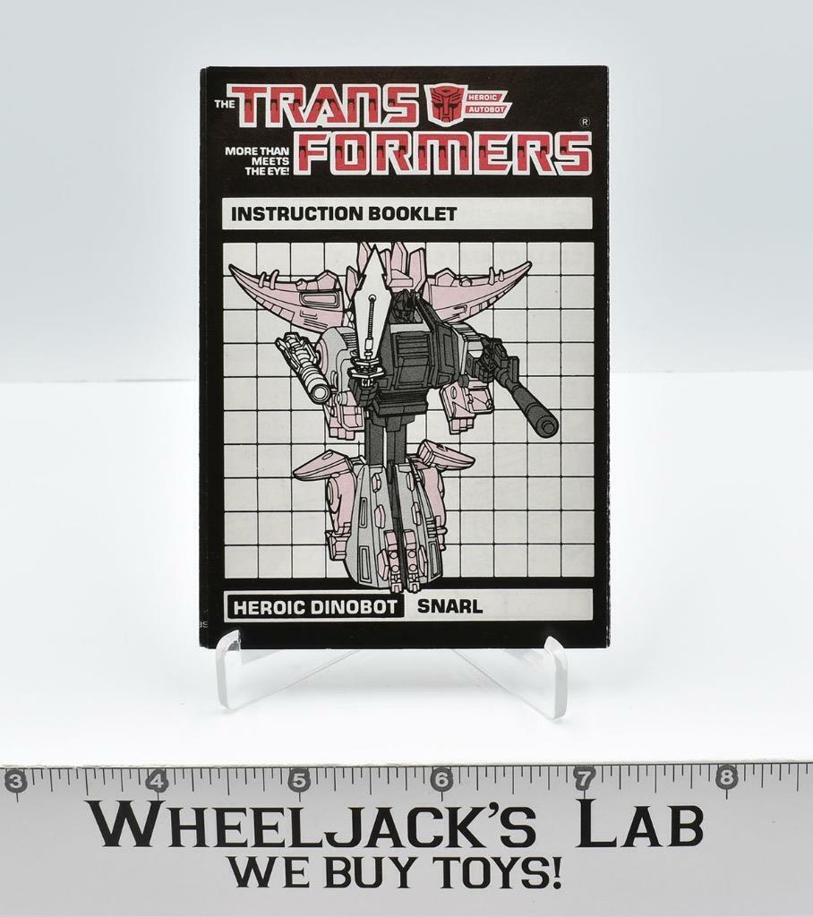 Snarl Action Figure Instruction Manual Booklet 1985 Hasbro G1 ...