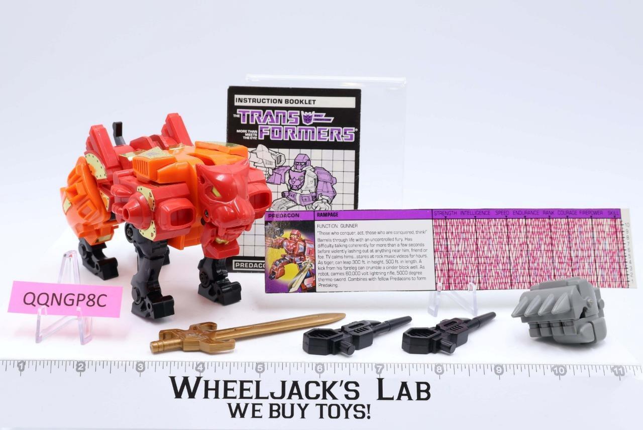 Rampage Predaking 100% Complete NEAR MINT 1986 Vintage Hasbro G1 ...