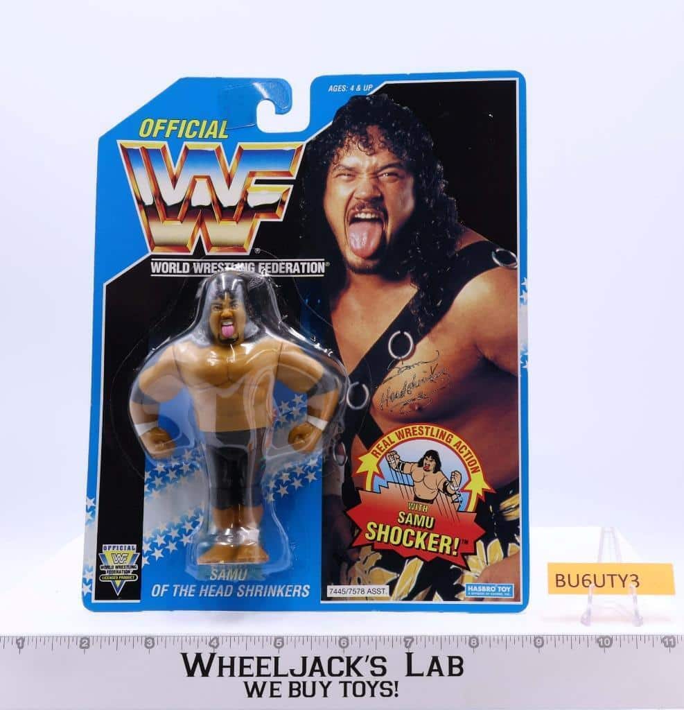 Samu of the Head Shrinkers WWF Wrestling 1993 Hasbro Vintage NEW MOSC ...