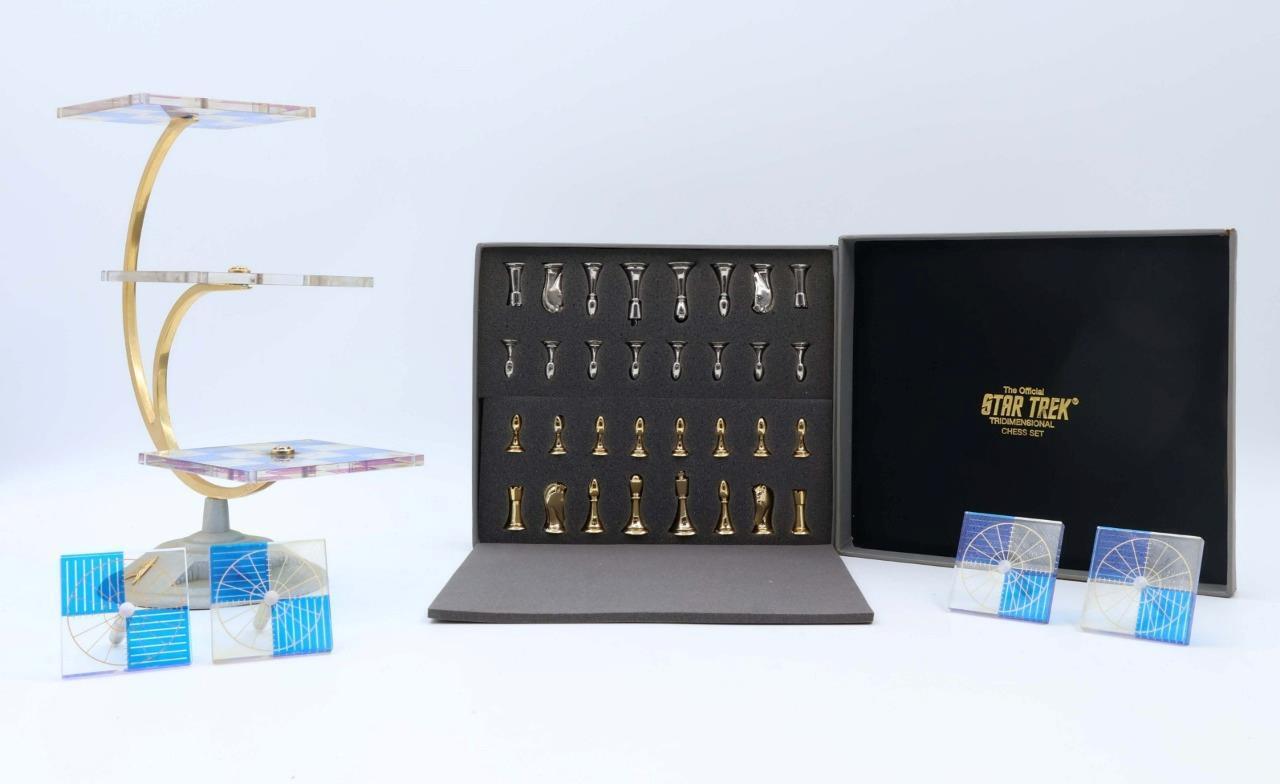 Tridimensional Chess Set 100% Complete Star Trek 1994 Franklin Mint MIB ...