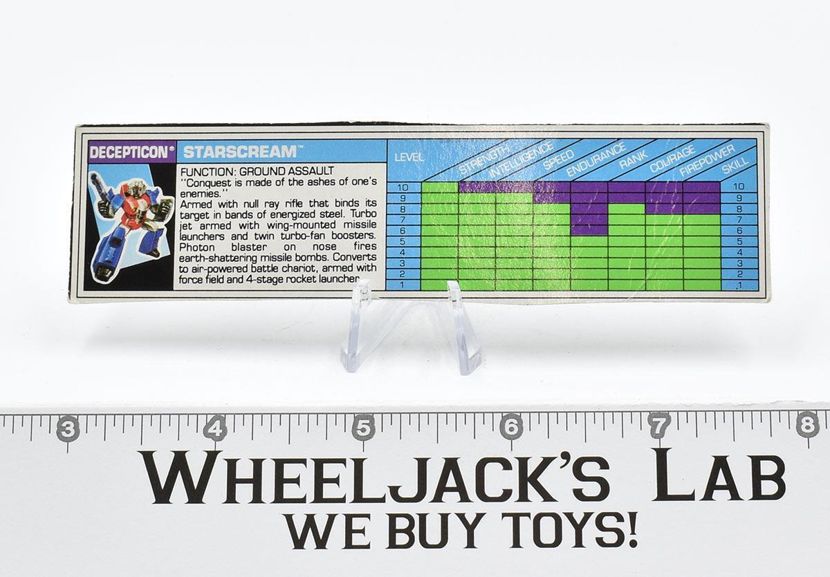 Starscream Action Master Tech Spec 1990 Vintage Hasbro G1 Transformers ...