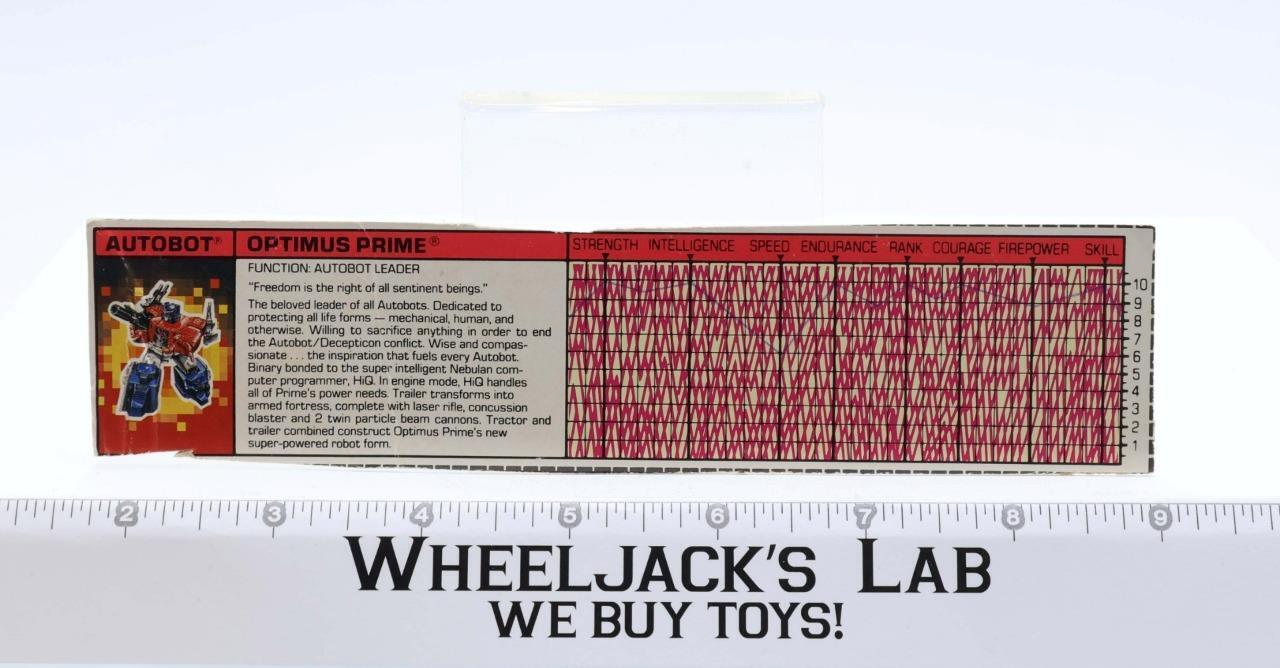 Powermaster Optimus Prime Action Figure Robot Tech Spec 1987 G1 ...