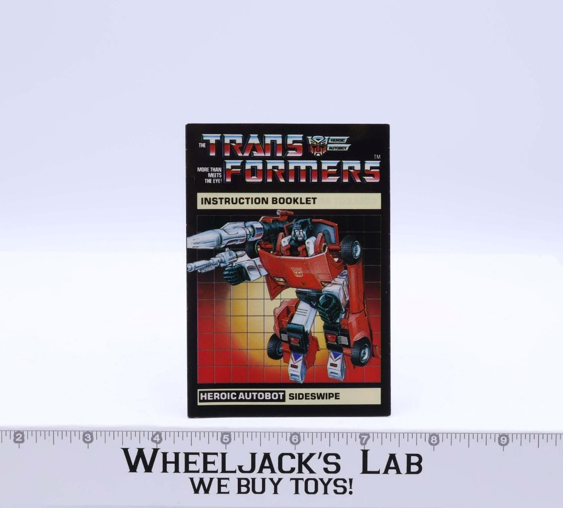 Sideswipe Action Figure Instructions Manual Booklet 1984 G1 ...