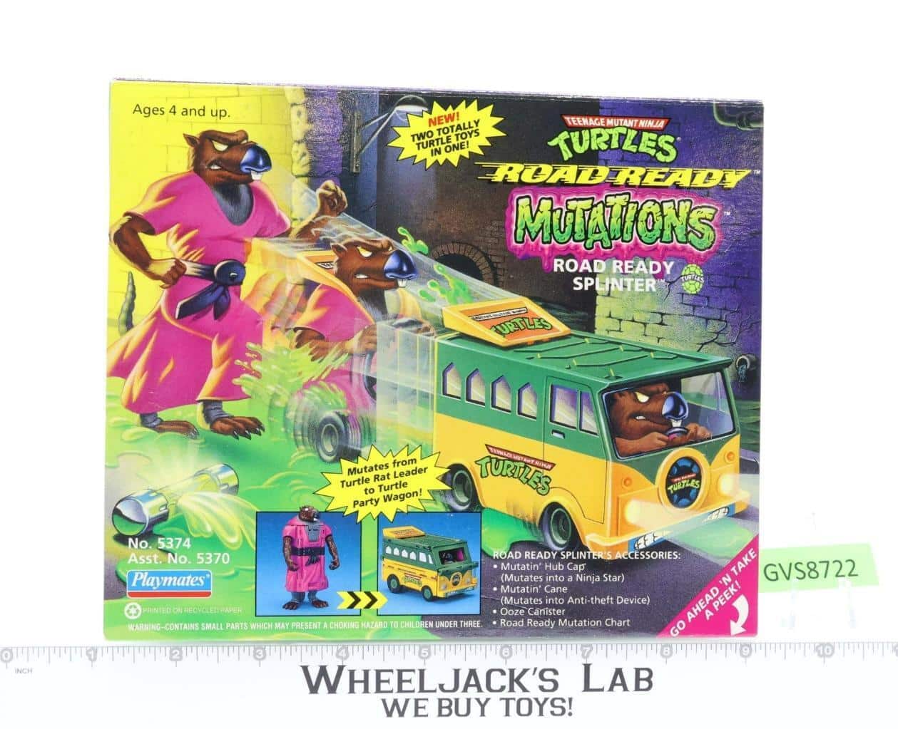 Road Ready Splinter TMNT Road Ready Mutations 1993 Playmates NEW MISB ...