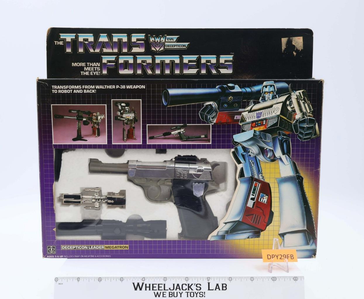 Megatron NICE FIGURE 100% Complete W BOX UNUSED STICKERS 1985 G1 ...