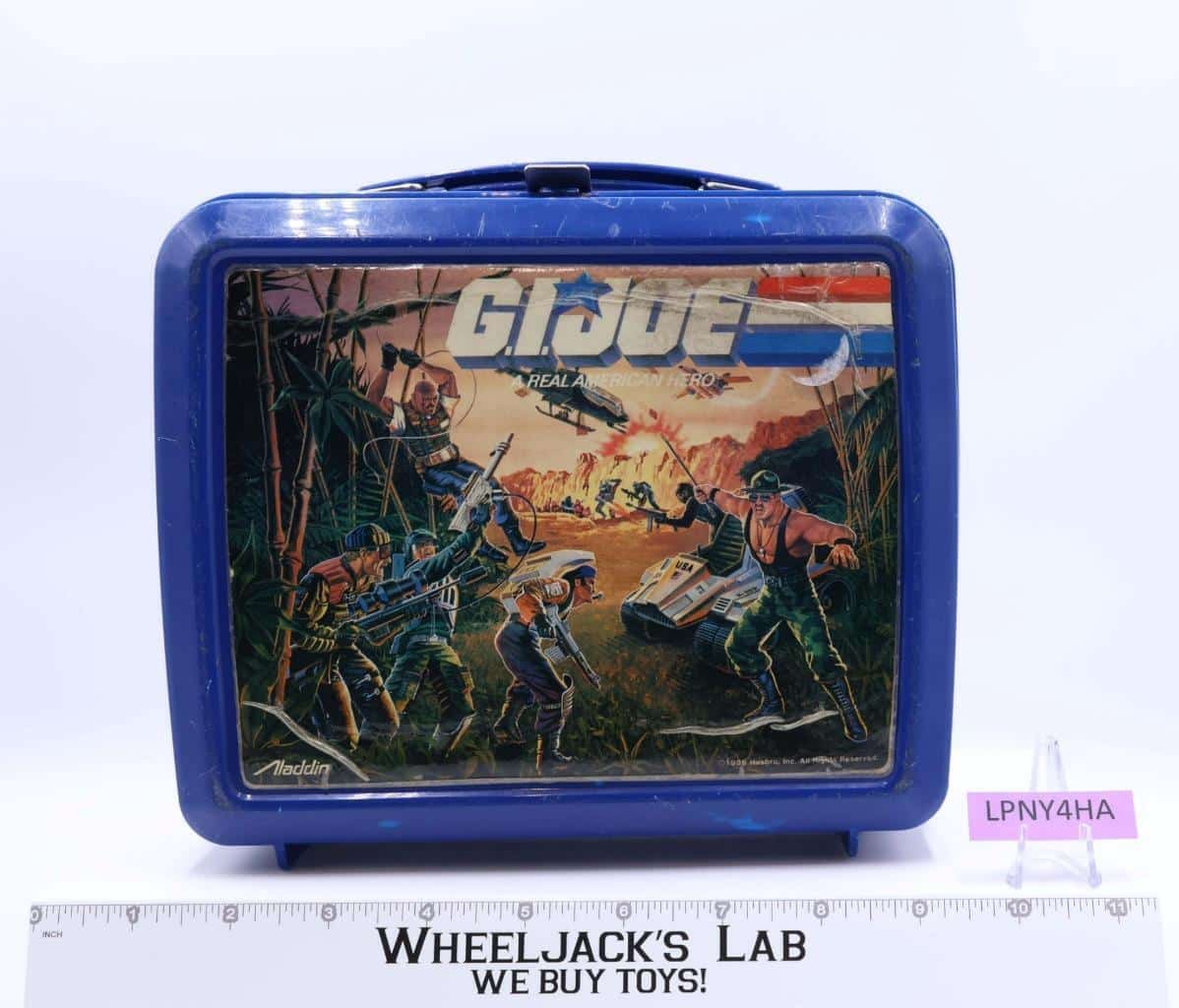 GI Joe Plastic Blue Lunchbox W/Thermos Water Bottle 1986 Hasbro Aladdin ...