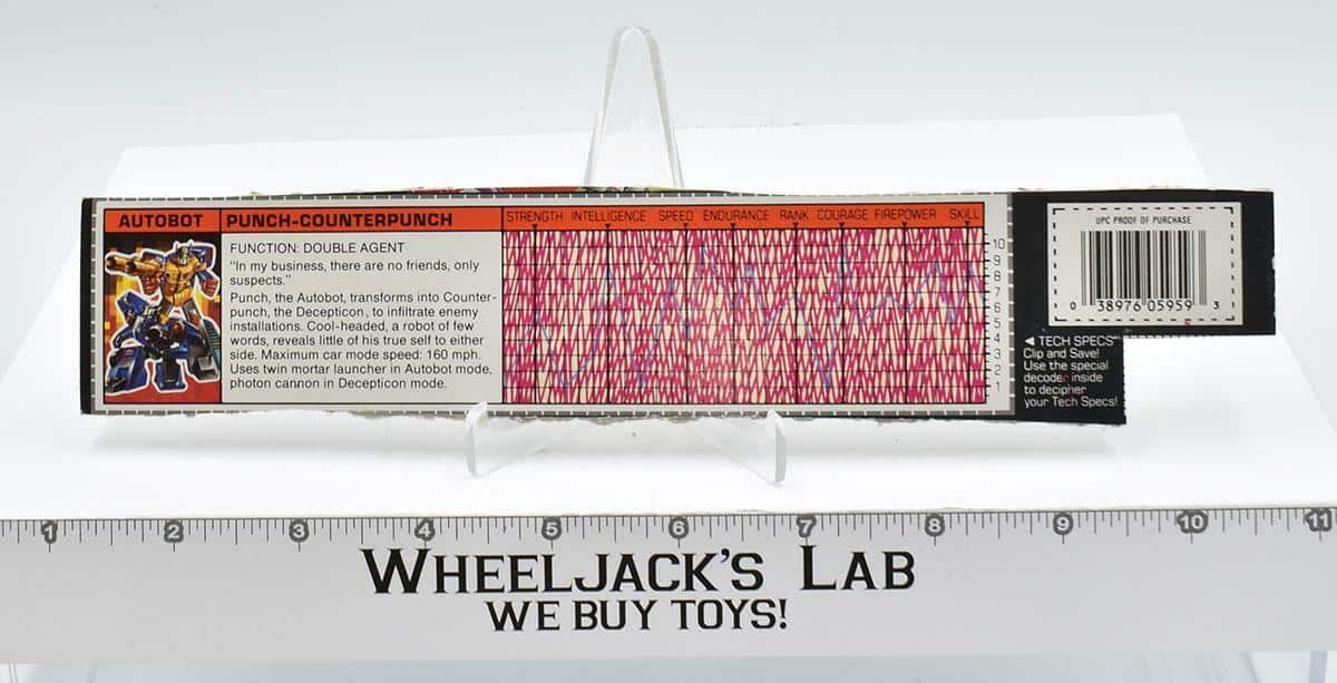 Punch-Counterpunch Action Figure Robot Tech Spec 1987 Hasbro G1 ...