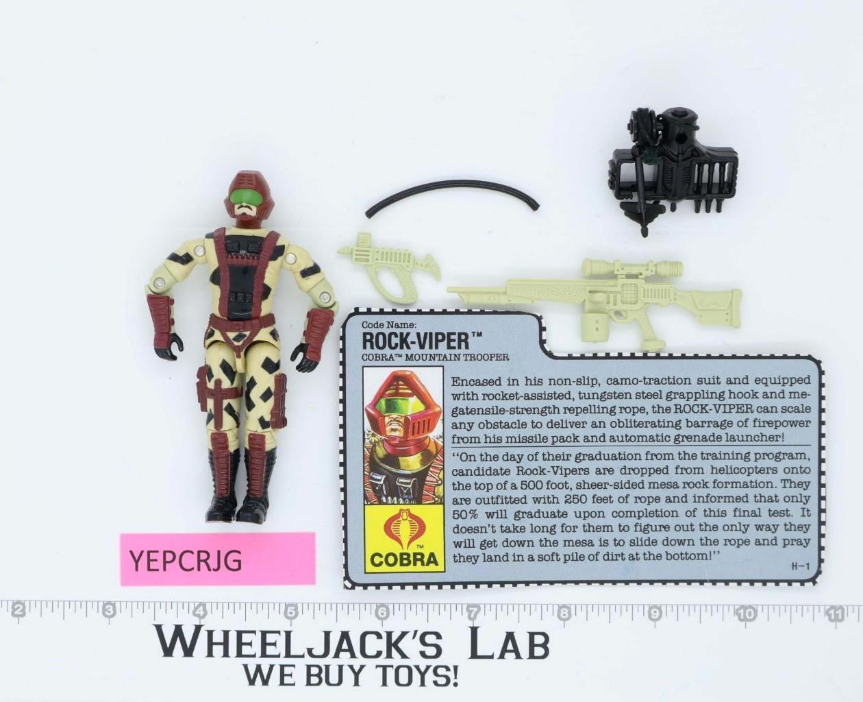 Rock-Viper V1 100% Complete G.I. Joe 1990 Hasbro Vintage Action Figure ...