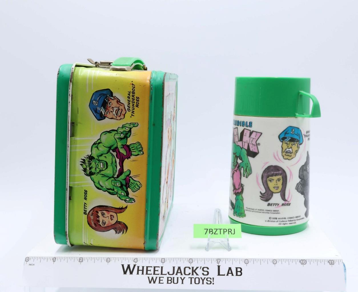 The Incredible Hulk Vintage Metal Lunchbox w/ Thermos 1978 Marvel ...