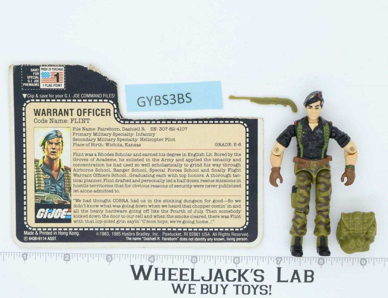 Flint V1 100% Complete 1985 G.I. Joe Hasbro Vintage Action Figure ...