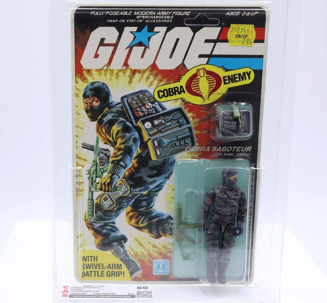 Firefly Cobra Saboteur CAS Graded 80 UNPUNCHED GI Joe 1984 Hasbro ...