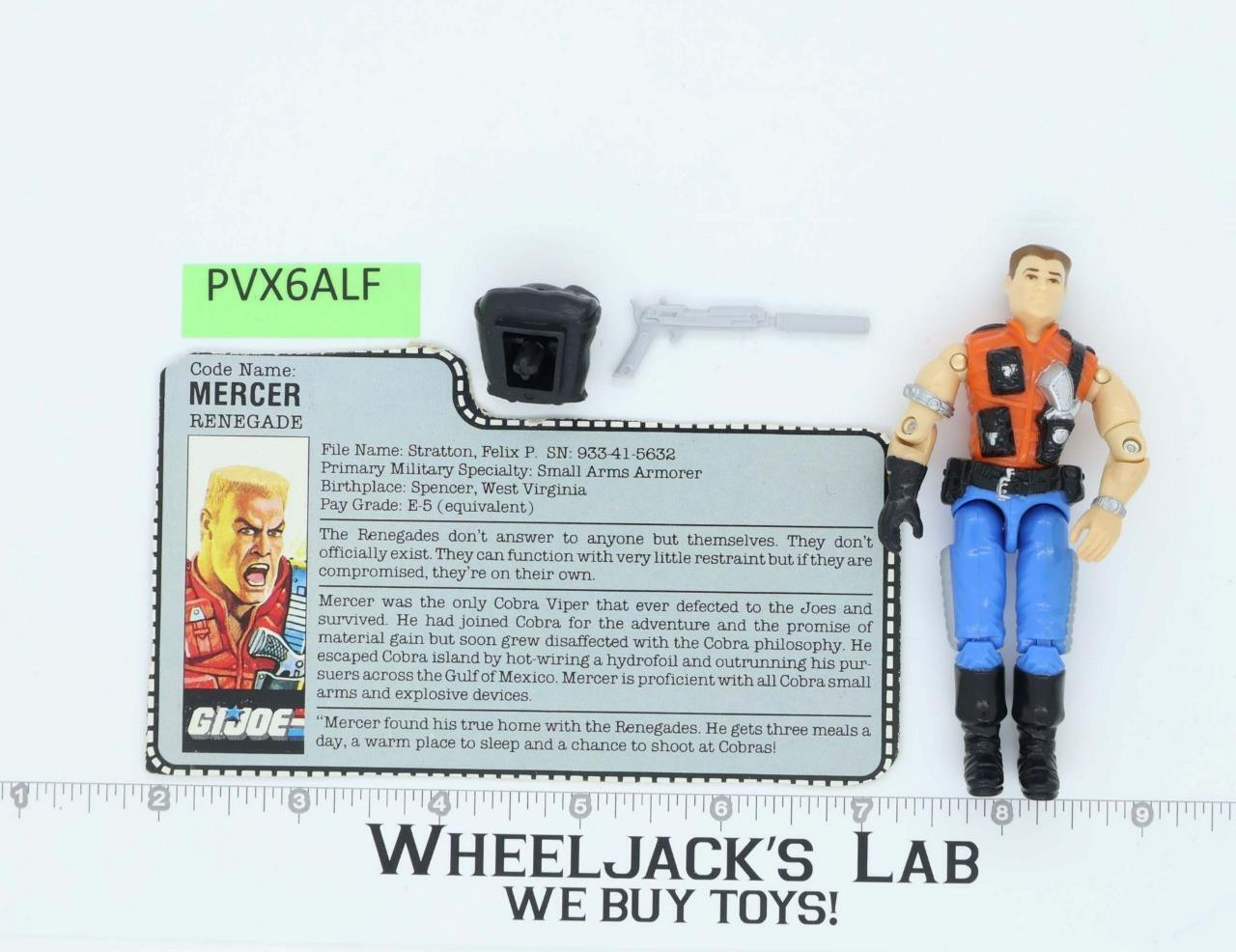 Mercer V1 100% Complete G.I. Joe 1987 Hasbro Vintage Action Figure ...