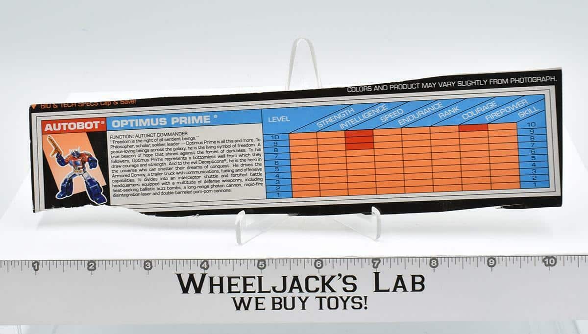 Optimus Prime Action Master Tech Spec 1990 Vintage Hasbro G1 ...