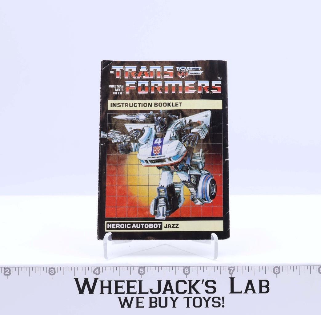 Jazz Action Figure Instruction Manual Booklet 1985 Hasbro G1 ...
