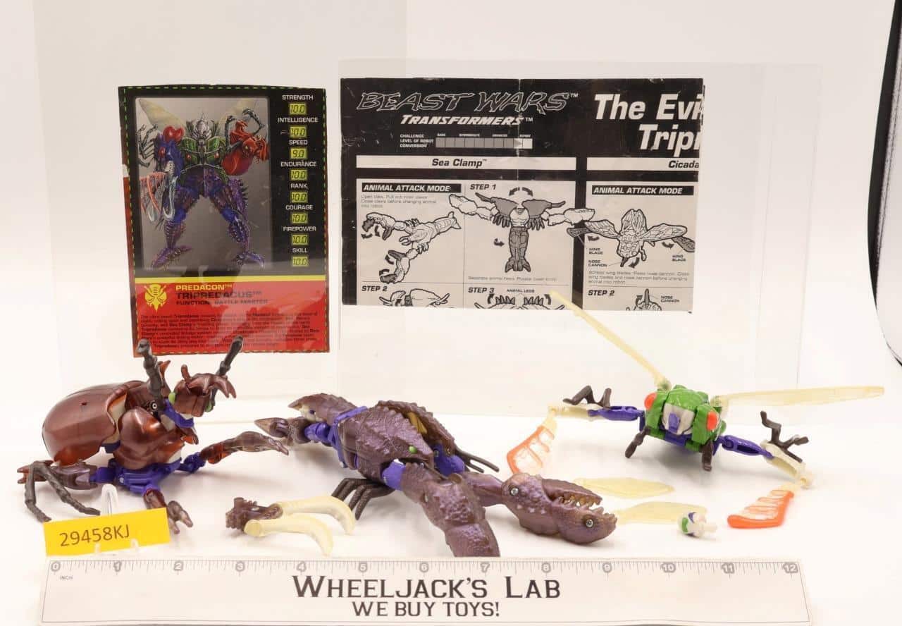 Tripredacus 100% Complete Transformers Beast Wars 1997 Hasbro Action ...