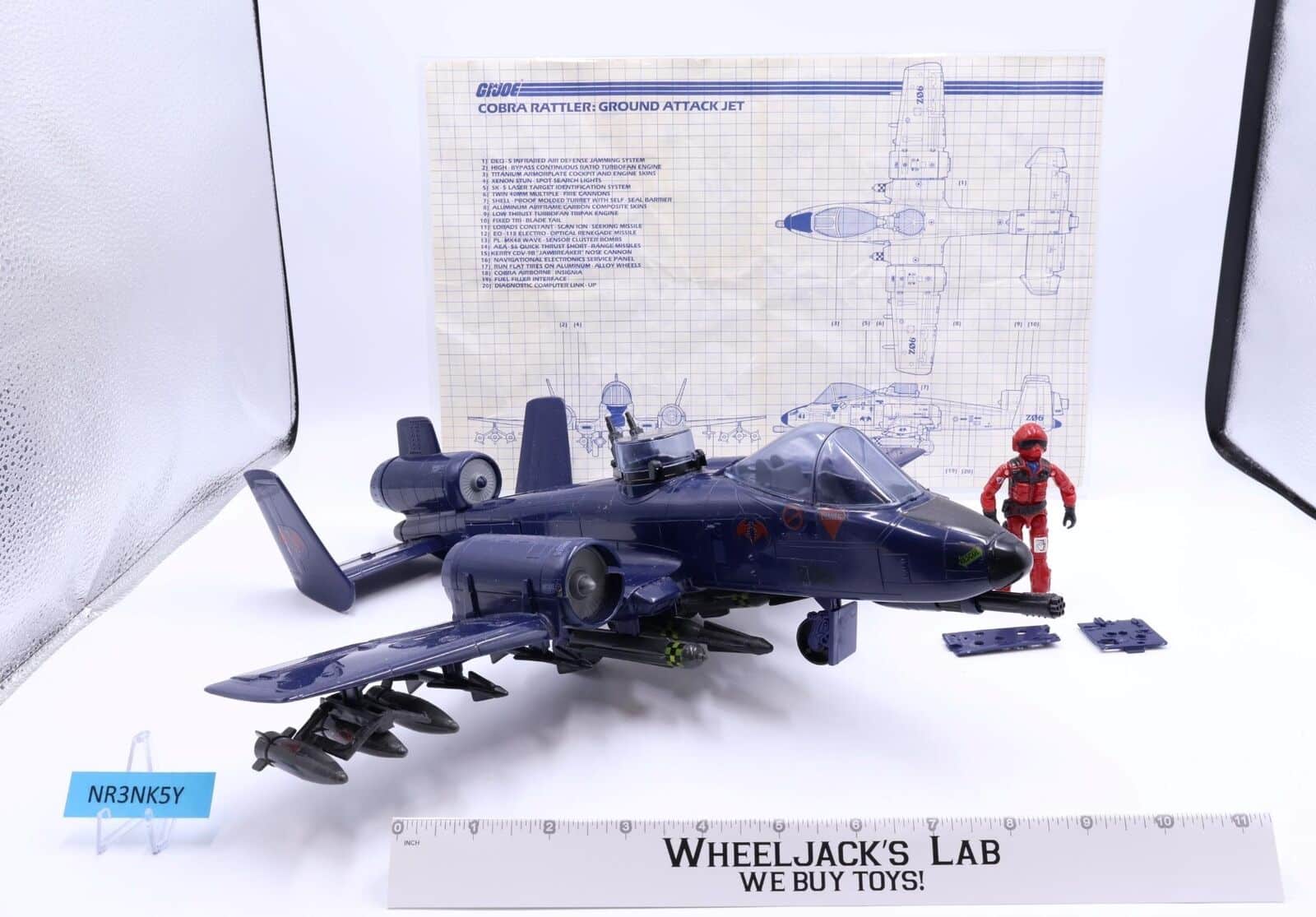 Cobra Rattler W/ Wild Weasel Complete GI Joe 1984 Hasbro Action Figure ...