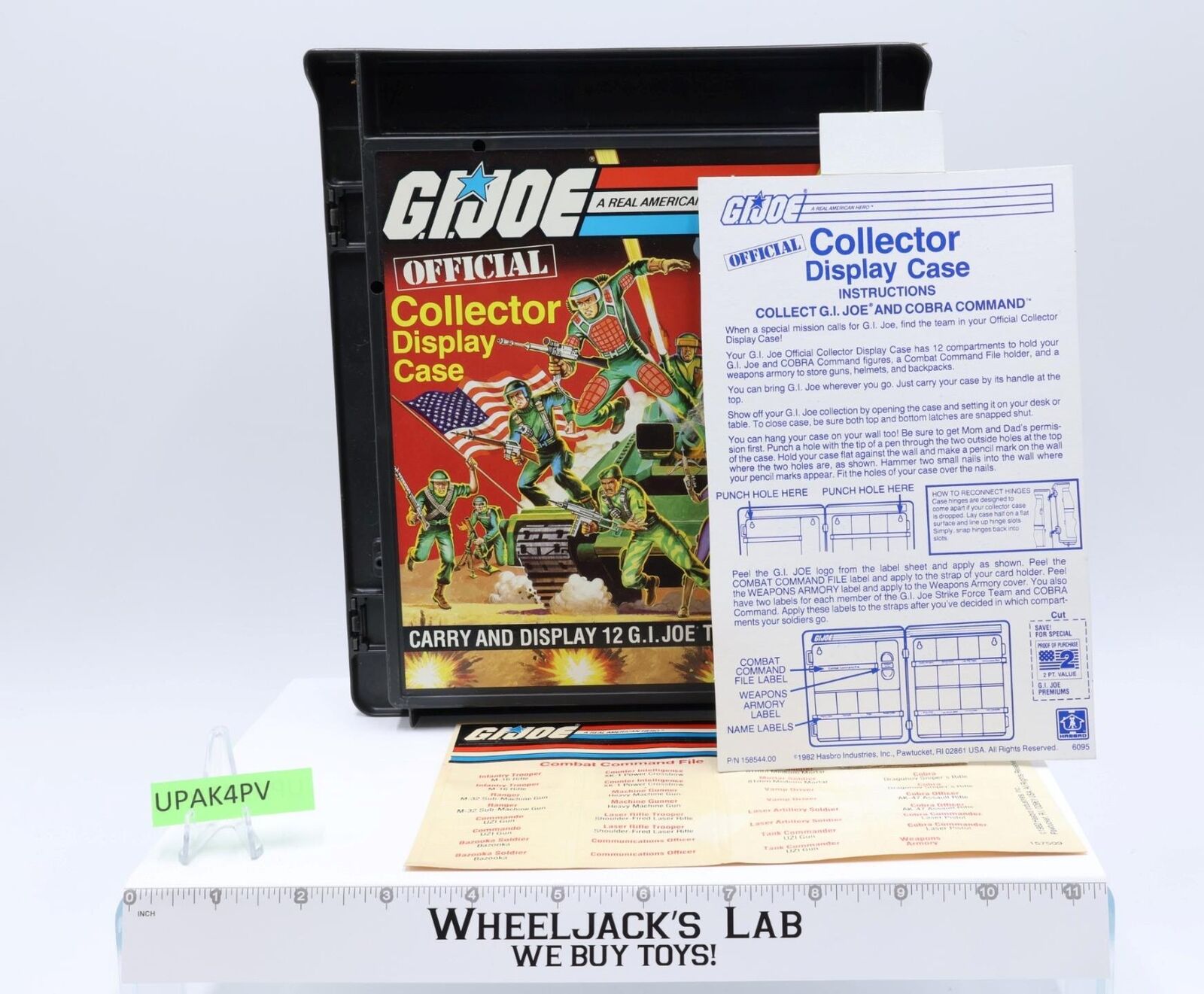 GI Joe Collector Display Case W/ Unused Stickers 1983 Vintage Hasbro Vintage - Wheeljack's Lab