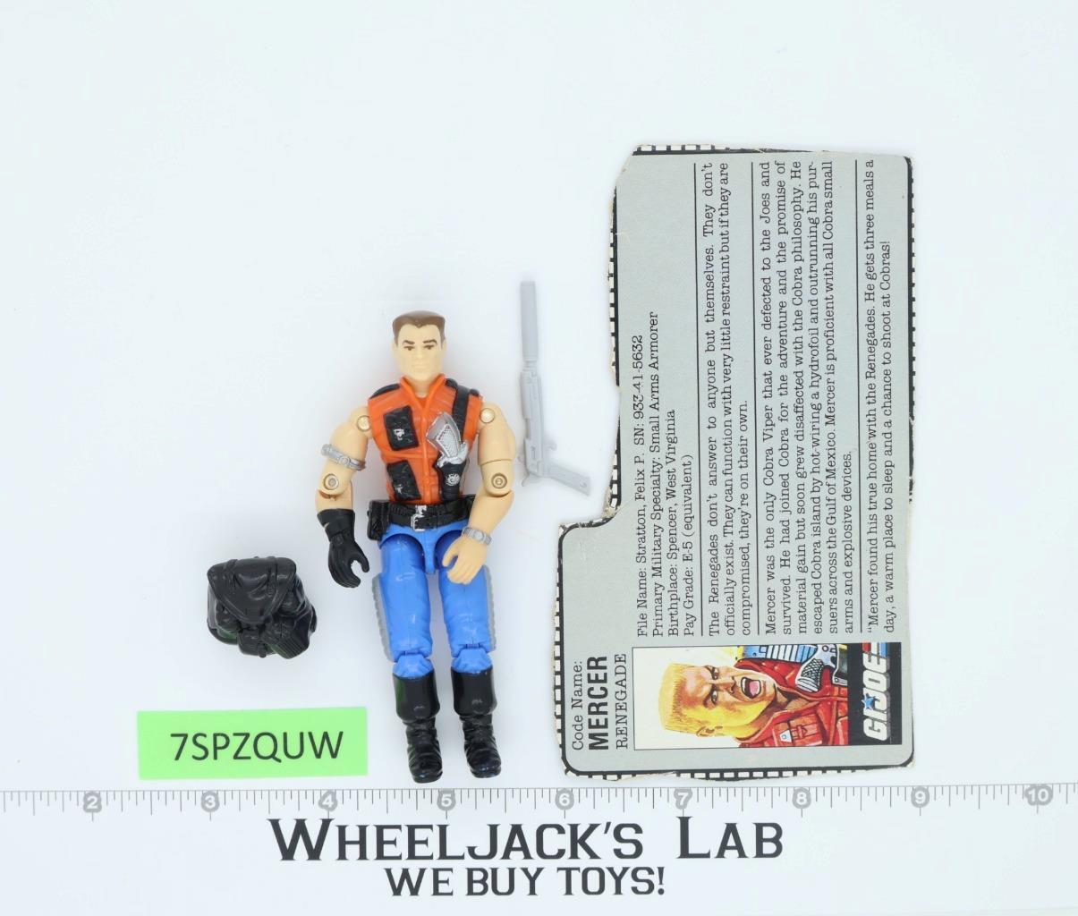 Mercer V1 100% Complete G.I. Joe 1987 Hasbro Vintage Action Figure ...