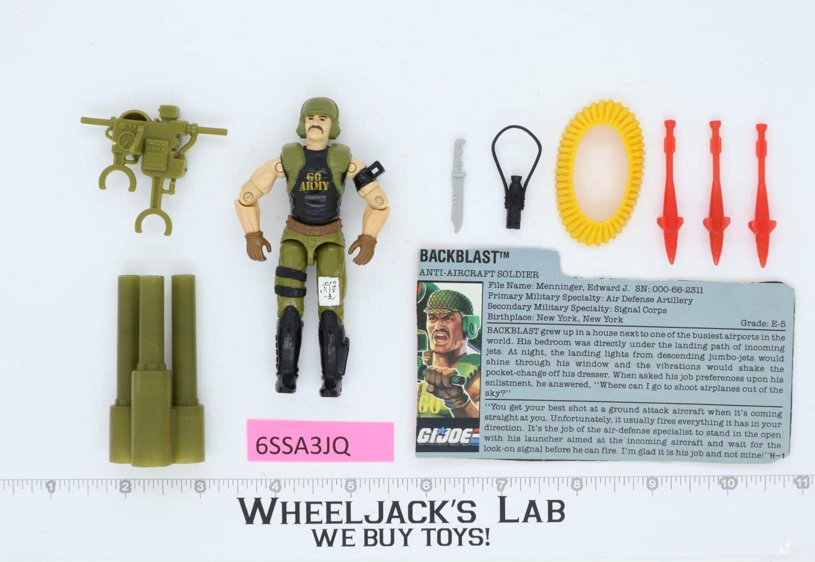 Backblast V1 100% Complete G.I. Joe 1989 Hasbro Vintage Action Figure ...